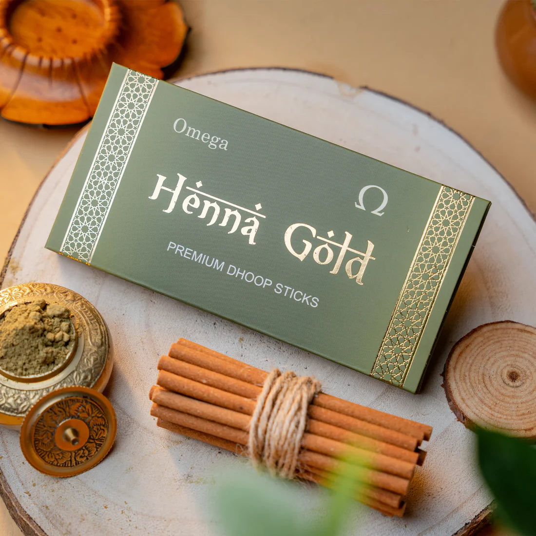 Omega Henna Gold Dhoop Sticks 50 g – Quick Pantry
