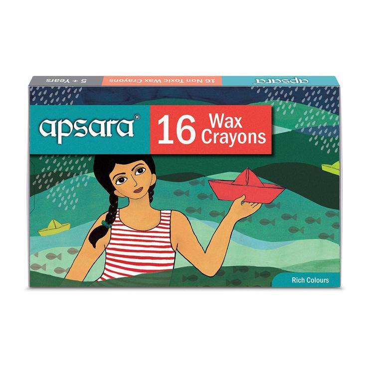 Apsara 16 Wax Crayons - Rich Colours – Quick Pantry